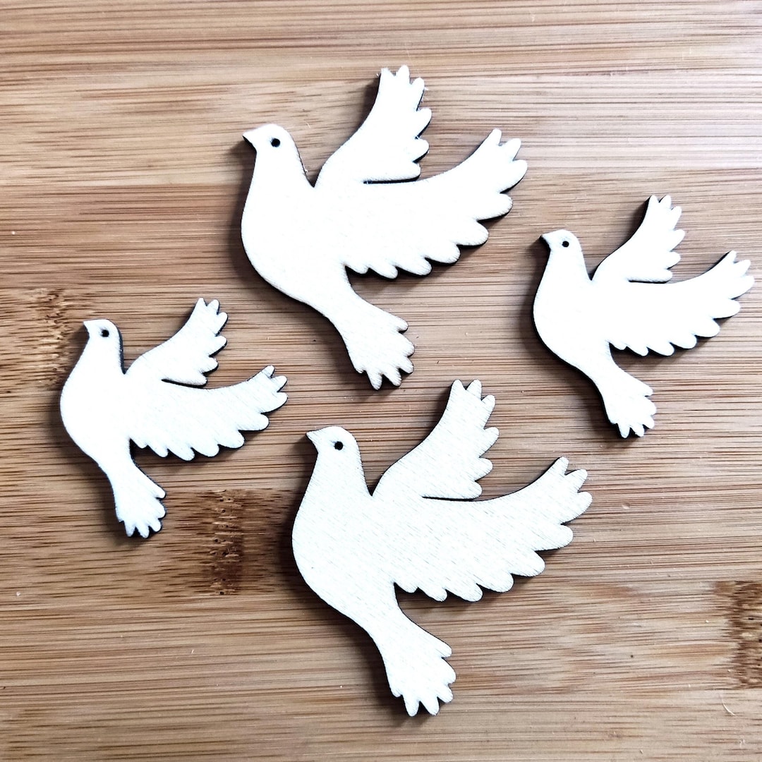 Dove Wooden Shape Dove Cutout for Crafts Unfinished Wooden Doves Laser ...