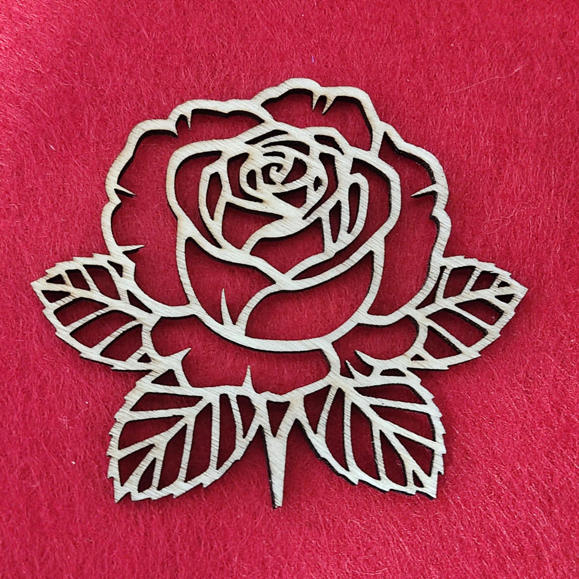 Laser Cut Wooden Rose Shape: Unfinished Wood Blossom, DIY Craft Supply ...