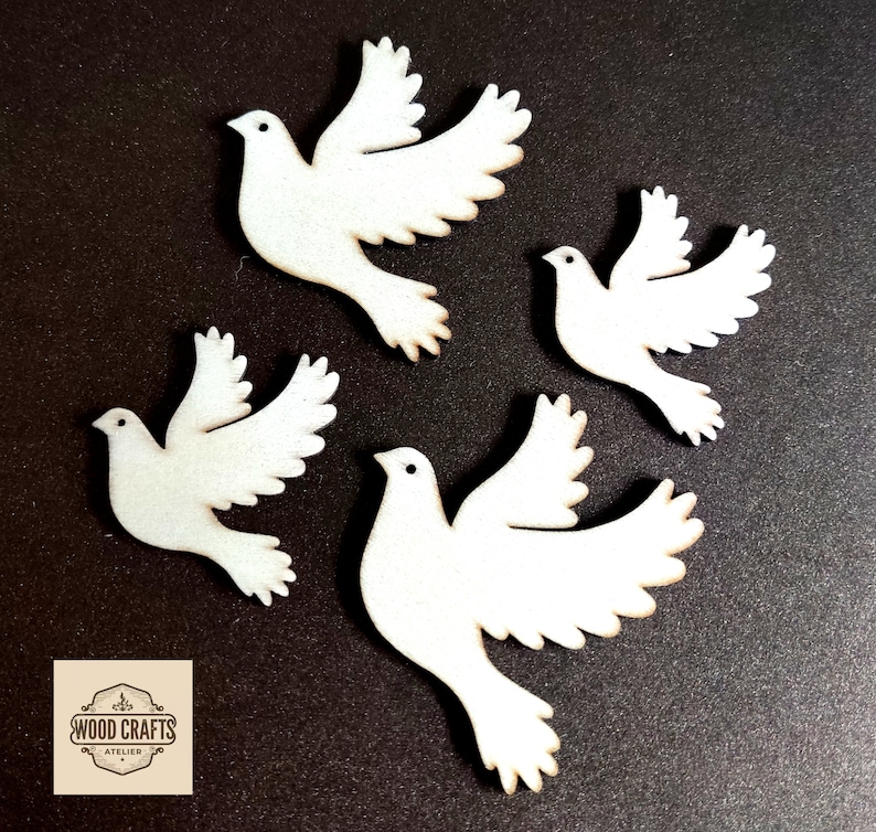 Laser Cut Wooden Dove Shape: Unfinished Wood Cutout for Crafts - Etsy