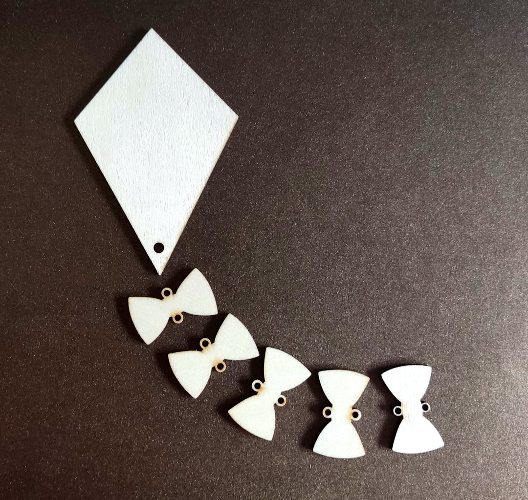Wooden Kite Shape With Bows: DIY Craft Project - Etsy