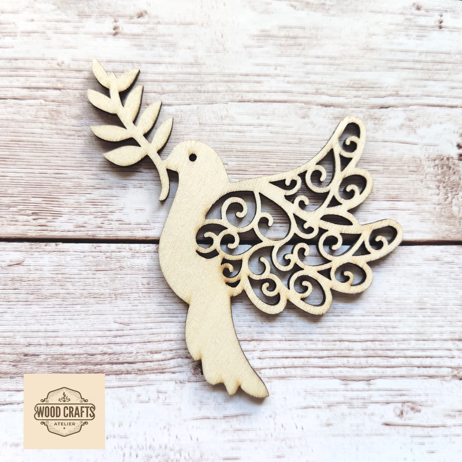 Wooden Dove Shape Dove Cutout Unfinished Wooden Doves Laser Cut Wood ...
