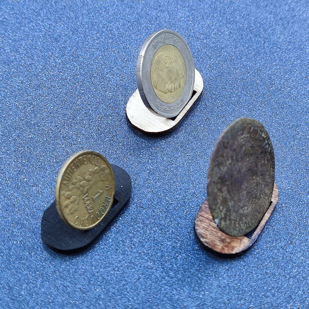 Wooden Coin Holder Pack of 12 Units Sustainable Wood Coin Collector ...