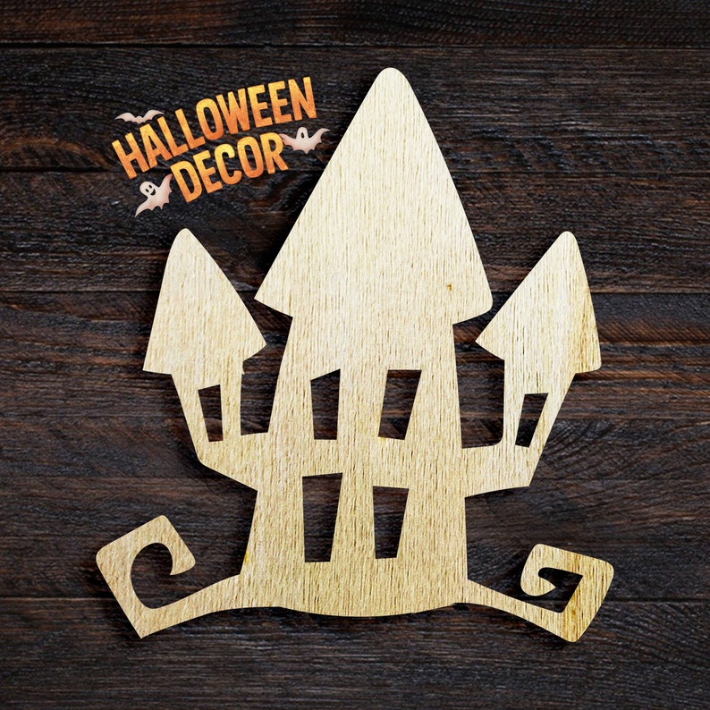 Wooden Haunted House Blank Die Cut Halloween Craft Projects Decor ...