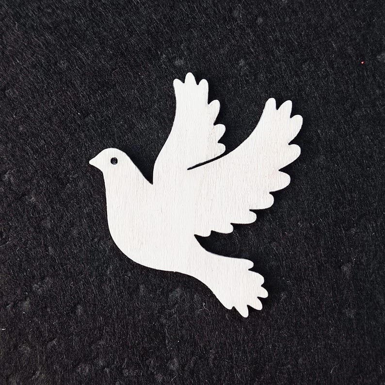 White Dove Shape Cutout for Crafts Painted Wooden Doves Laser Cut Wood ...