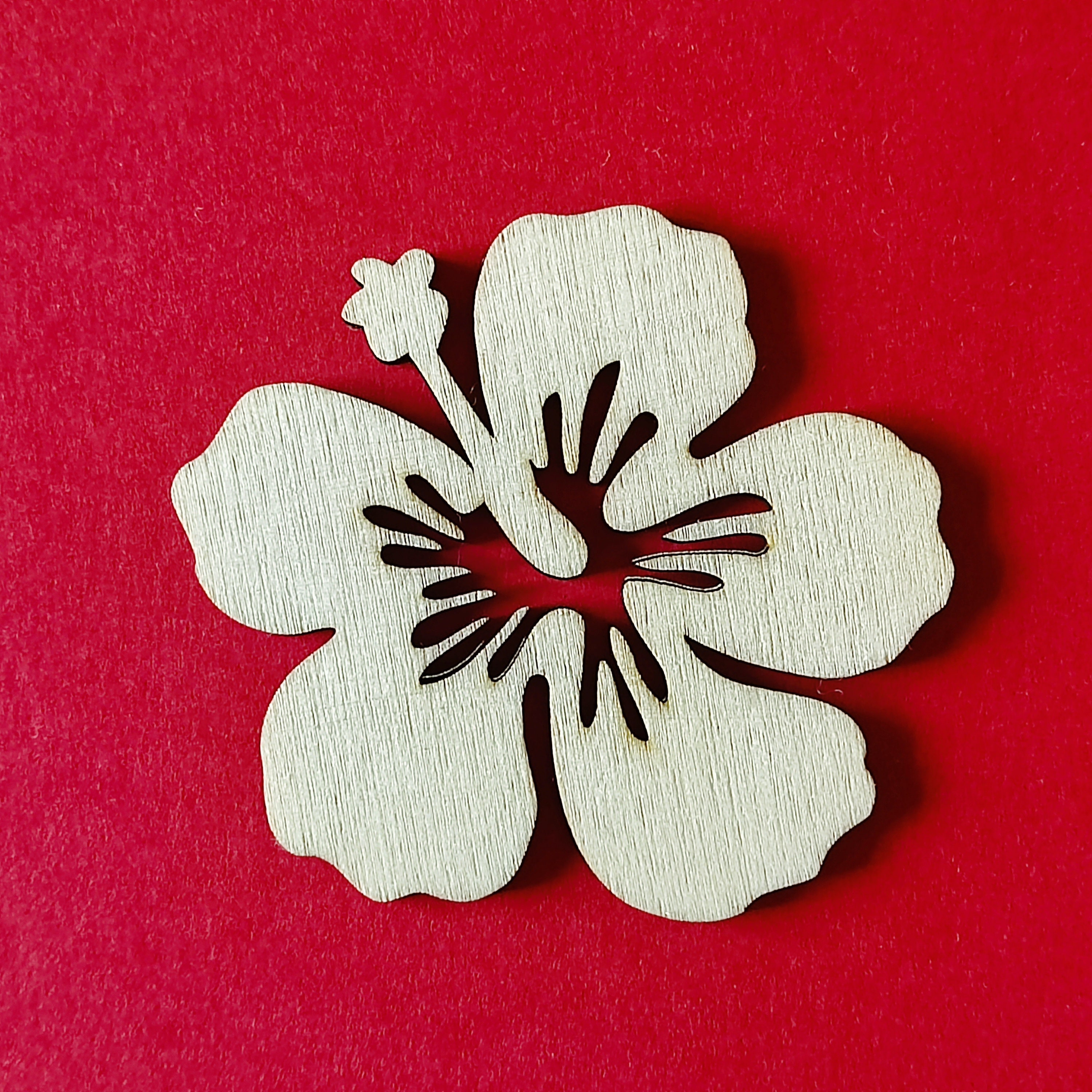 Laser Cut Wooden Hibiscus Shape: Unfinished Wood Blank - Etsy