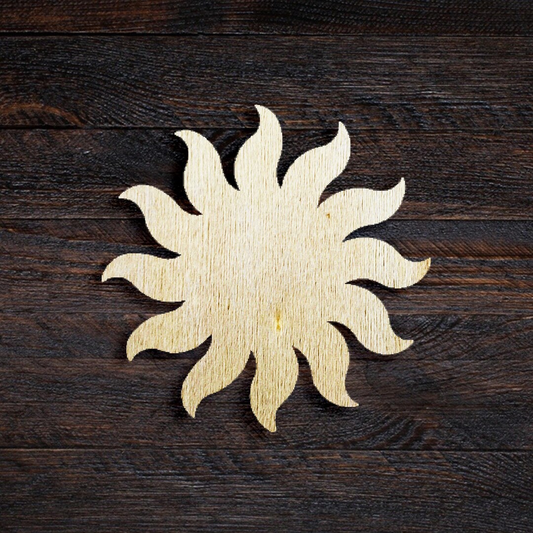 Wooden Sun Shape Unfinished Wooden Sun Laser Cut Wood Shapes Natural ...