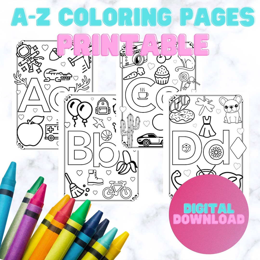 26 Alphabet Coloring Pages Worksheets for Kids Preschool Kindergarten ...