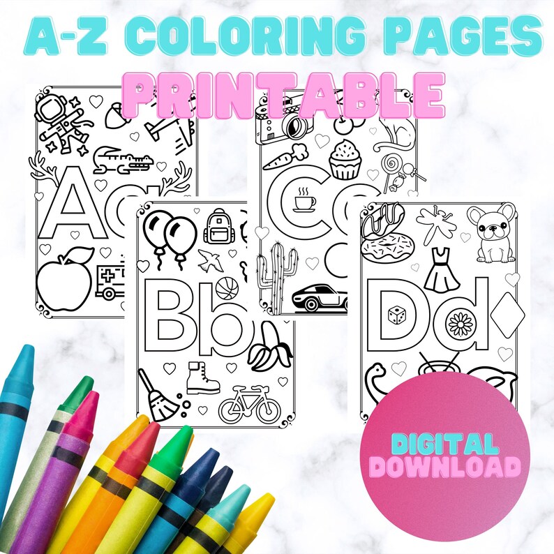26 Alphabet Coloring Pages Worksheets for Kids Preschool Kindergarten ...
