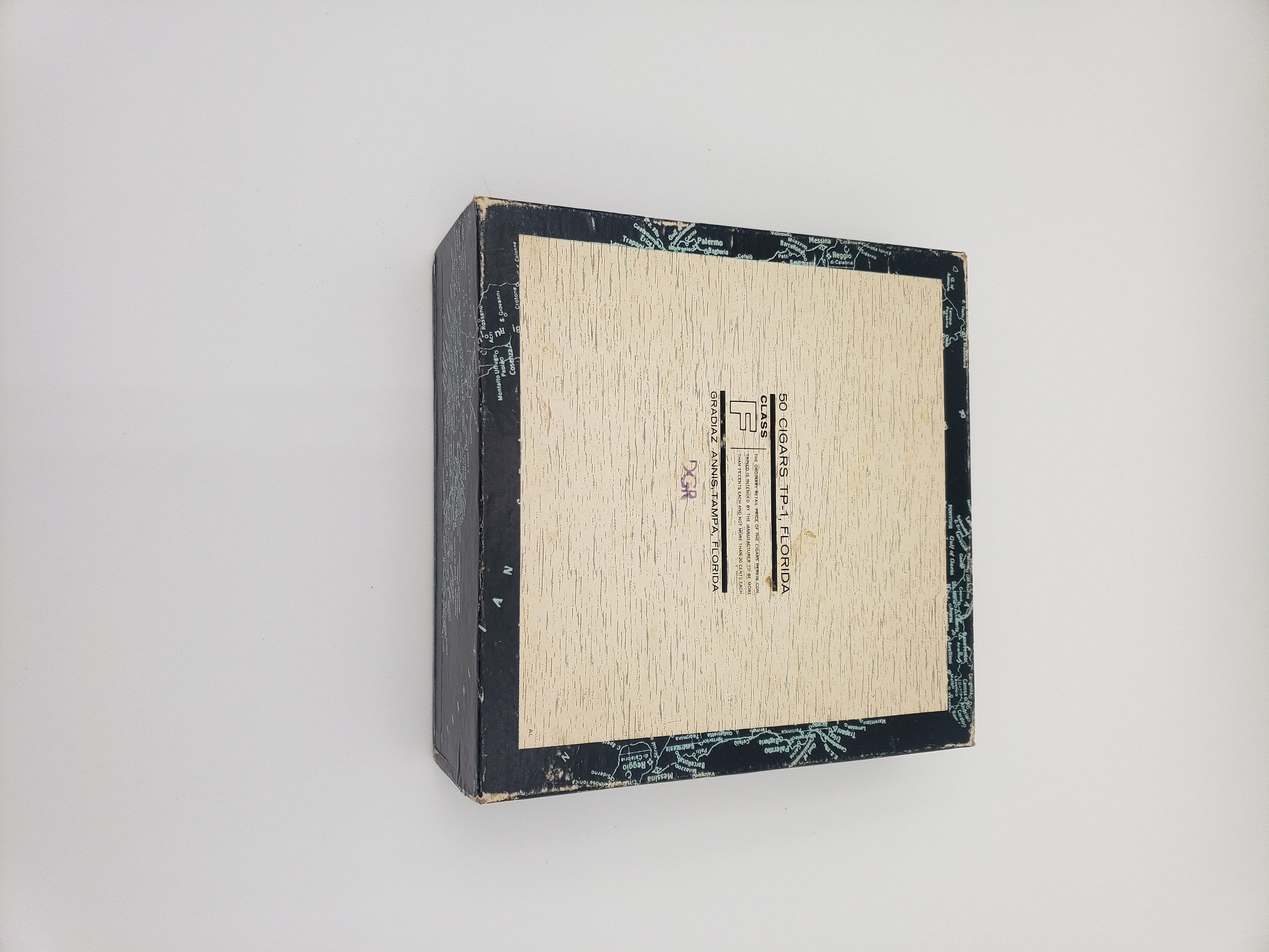 Vintage Gold Label Sloped Cigar Box, Gold Label, Ignacio Haya, Dino ...