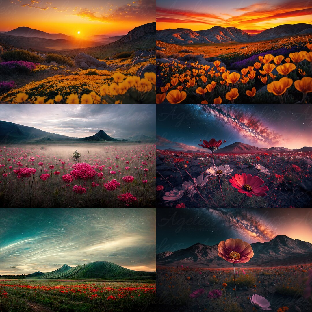Perfect Cosmos Mountain Sunset Wallpaper Bundle: 6 Premium Landscapes ...
