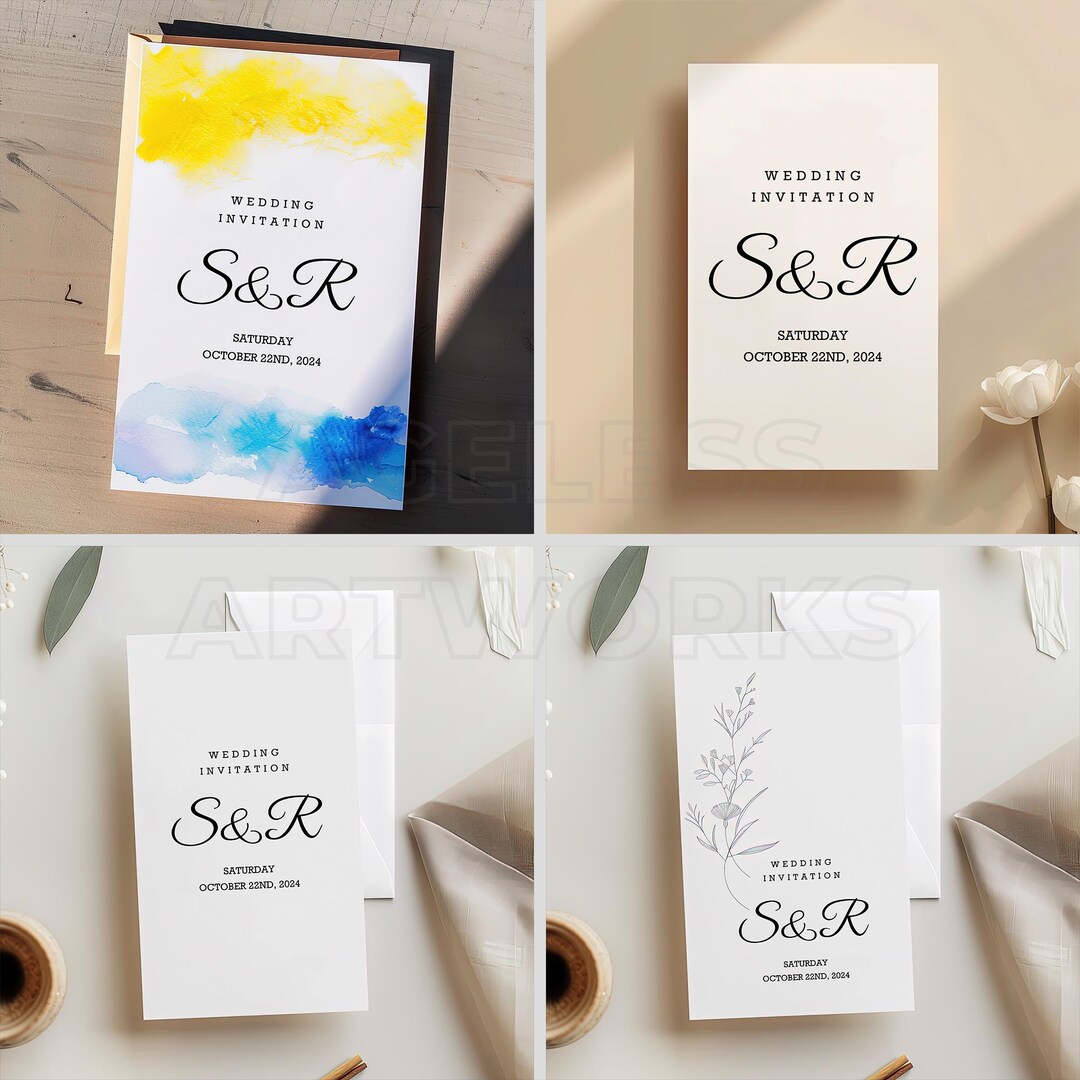 PNG & PSD Collection Bundle Invitation Card Mockups Event Cards 9:16 ...