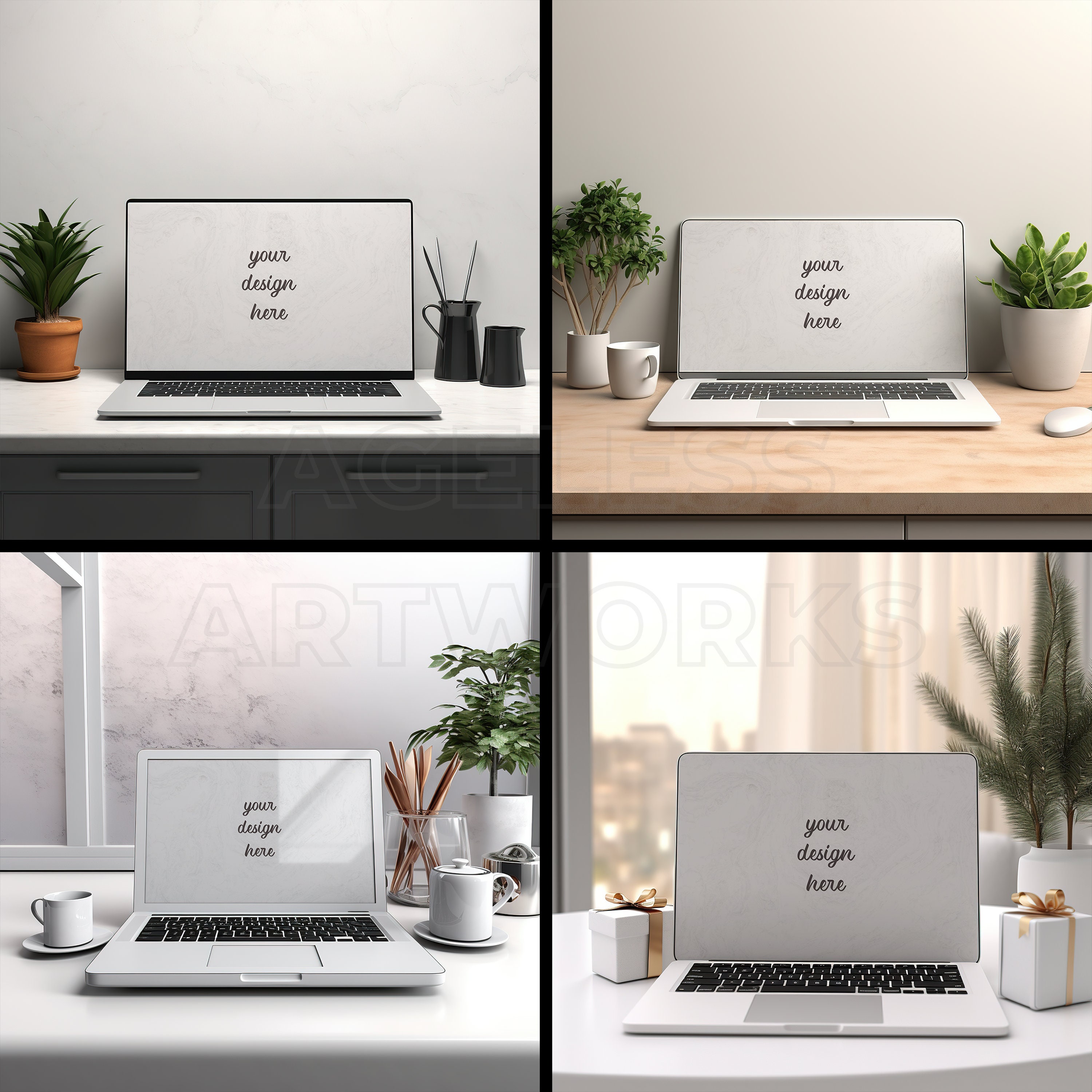 PNG & PSD Collection Bundle Laptop Mockups Computer Mockups 16:9 Office ...