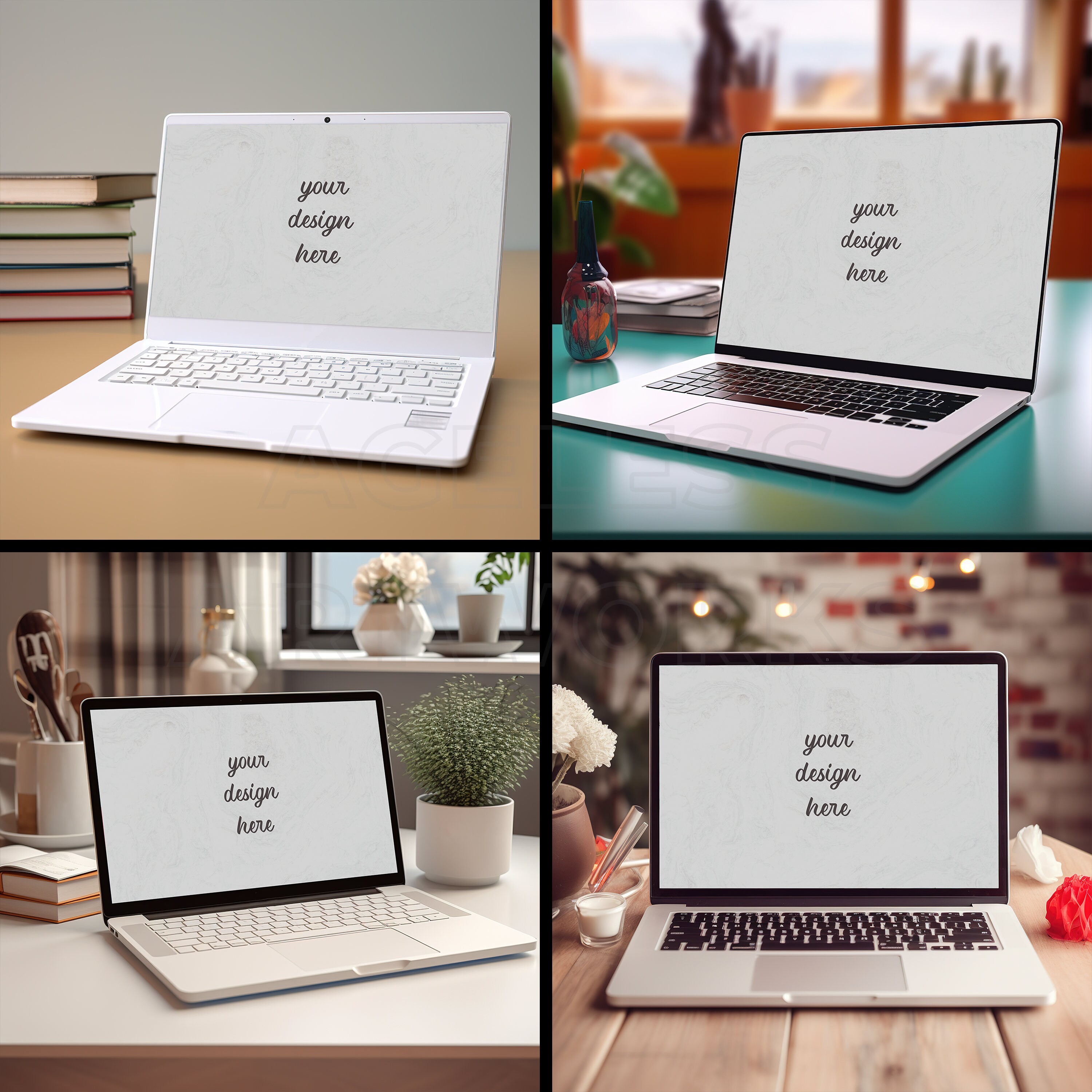PNG & PSD Collection Bundle Laptop Mockups Computer Mockups 16:9 Office ...
