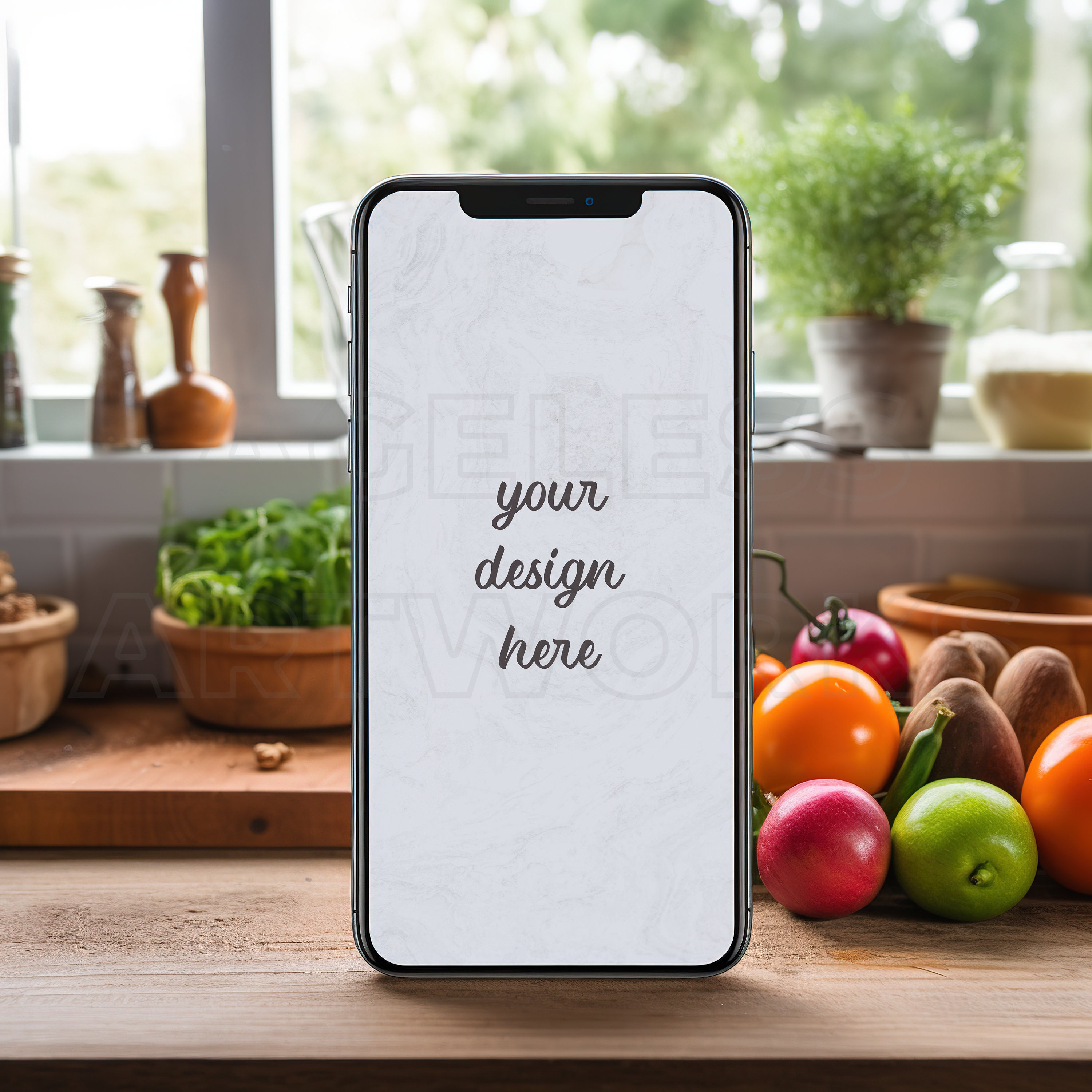 Kitchen Phone Mockups: Elegant Minimalist Theme (PNG & PSD Digital ...