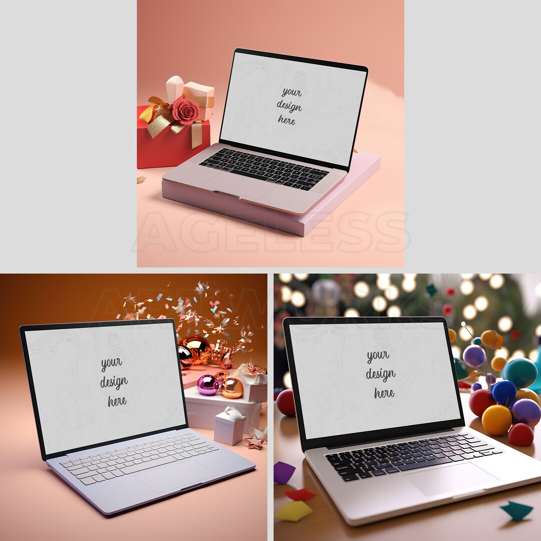 PNG & PSD PREMIUM Bundle Laptop Mockups Computer Mockups Birthday Party ...