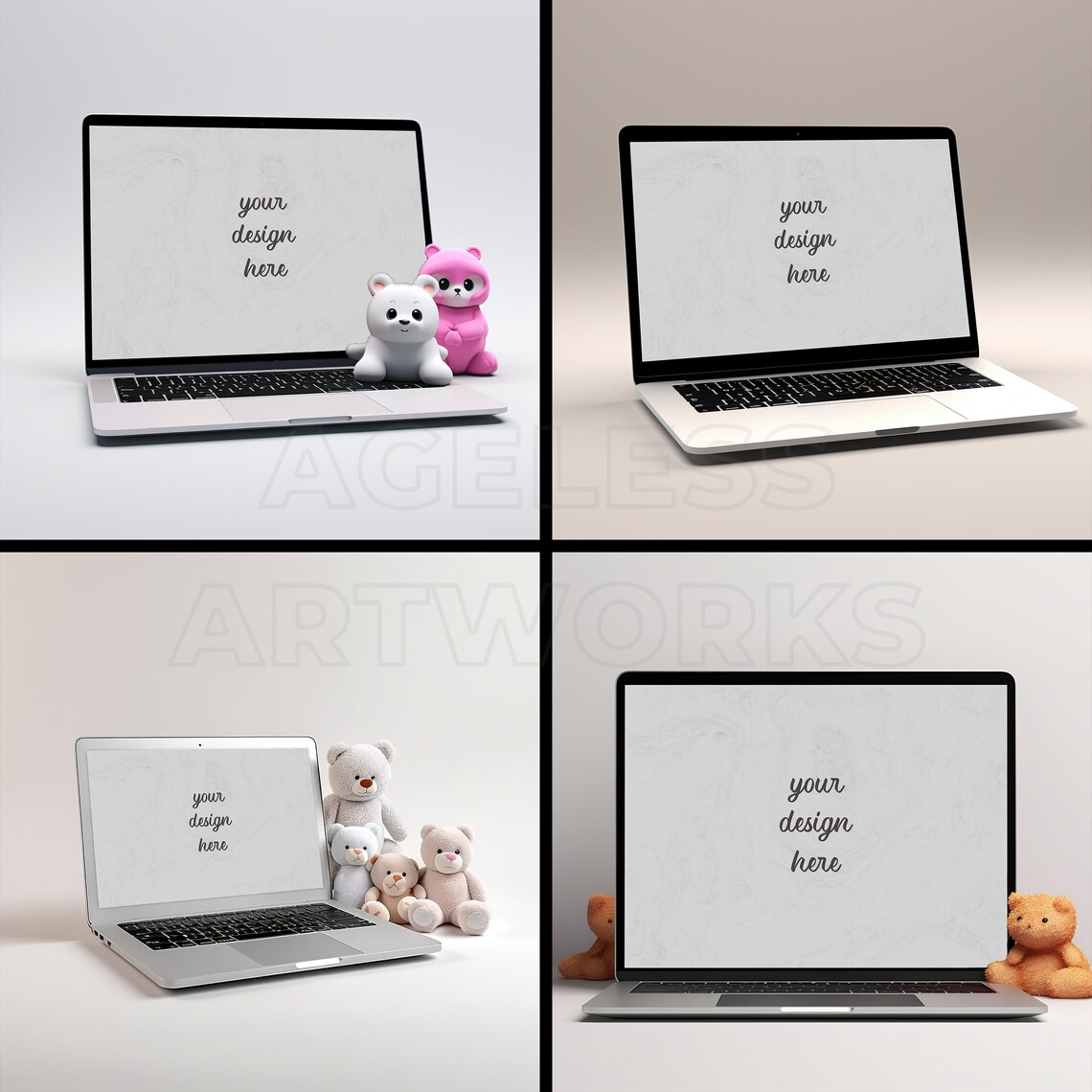 PNG & PSD Collection Bundle Laptop Mockups Computer Mockups 16:9 Teddy ...