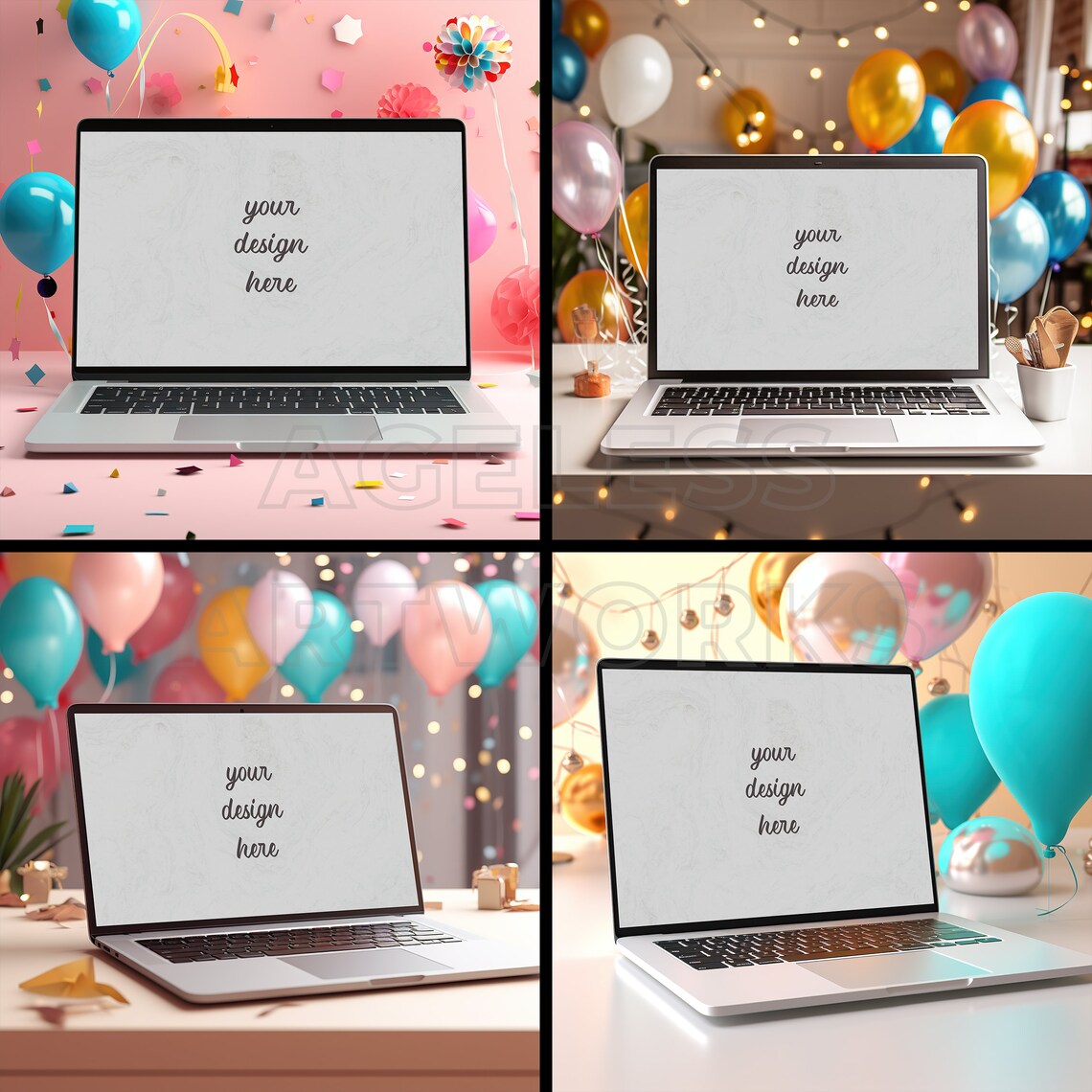 PNG & PSD Collection Bundle Laptop Mockups Computer Mockups Birthday ...
