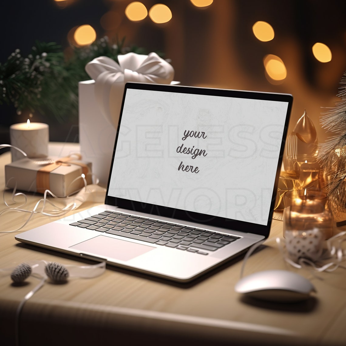 Festive Laptop Mockups: PNG & PSD Collection (digital Download) - Etsy