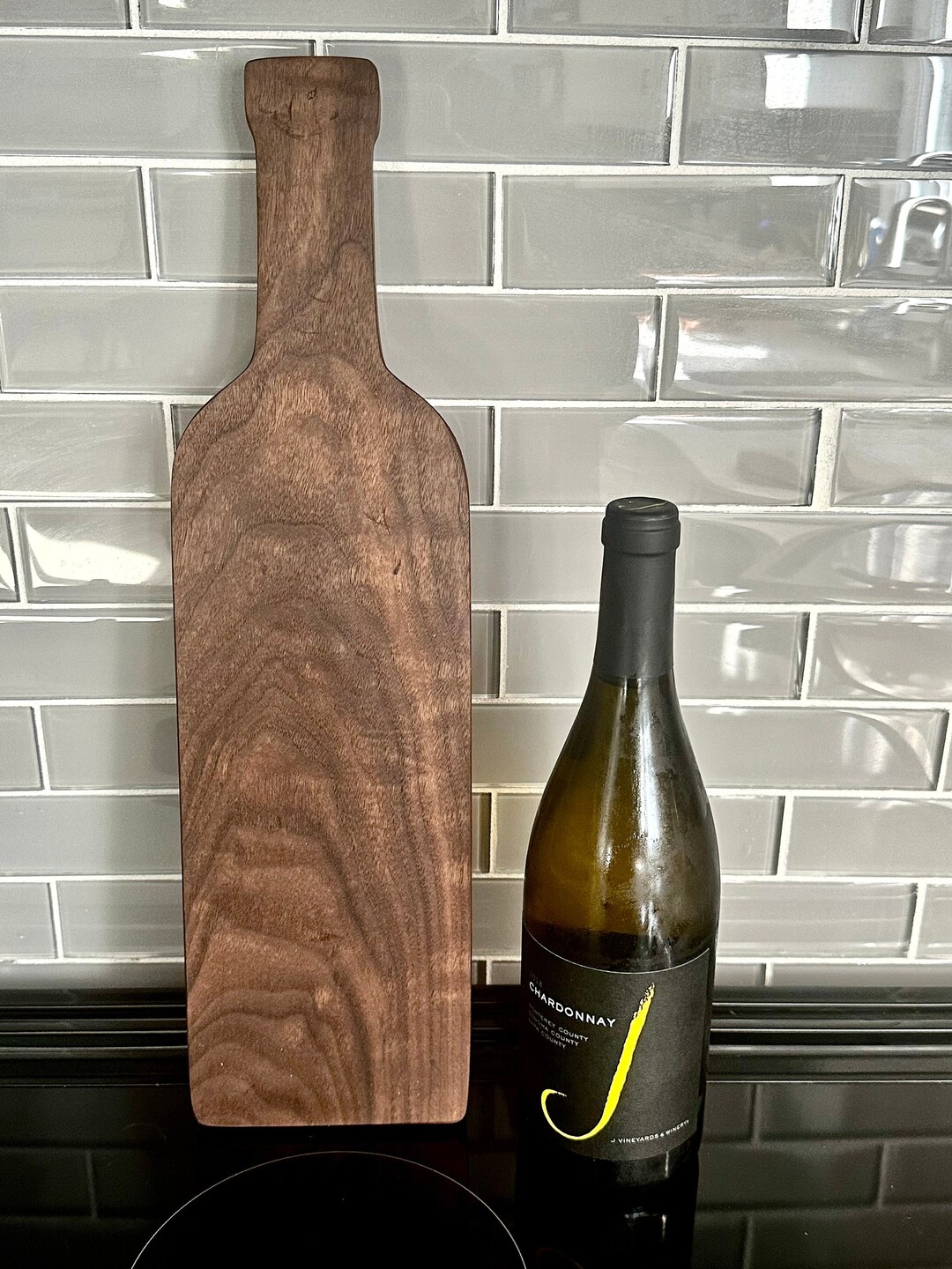 Black Walnut Wine Bottle Board - Etsy