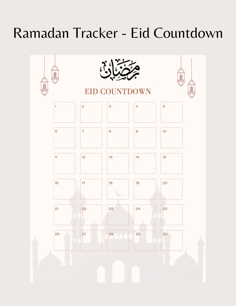 30 Days of Ramadan Tracker Eid Countdown Ramadan Prep, Spiritual ...