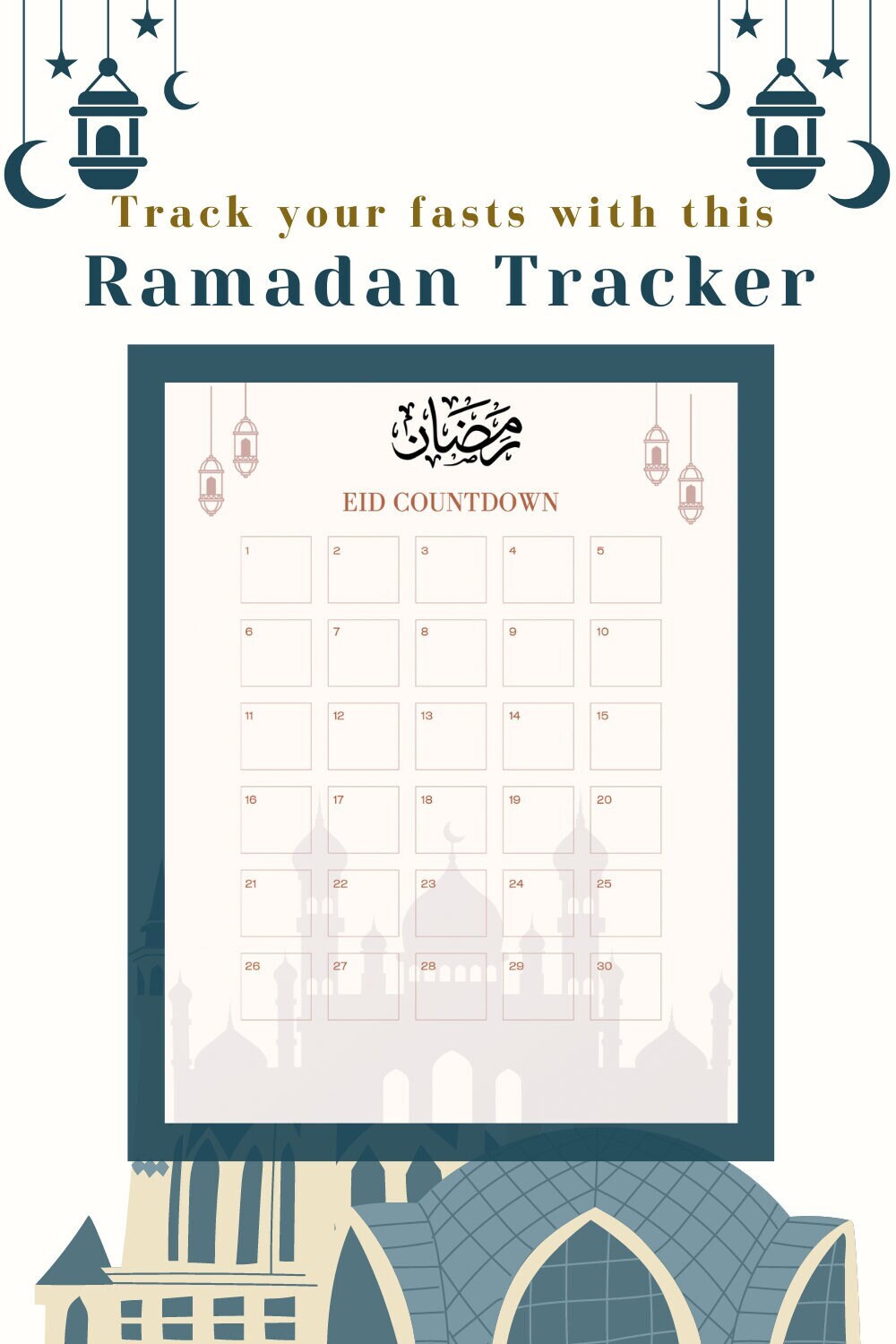 30 Days of Ramadan Tracker Eid Countdown Ramadan Prep, Spiritual ...