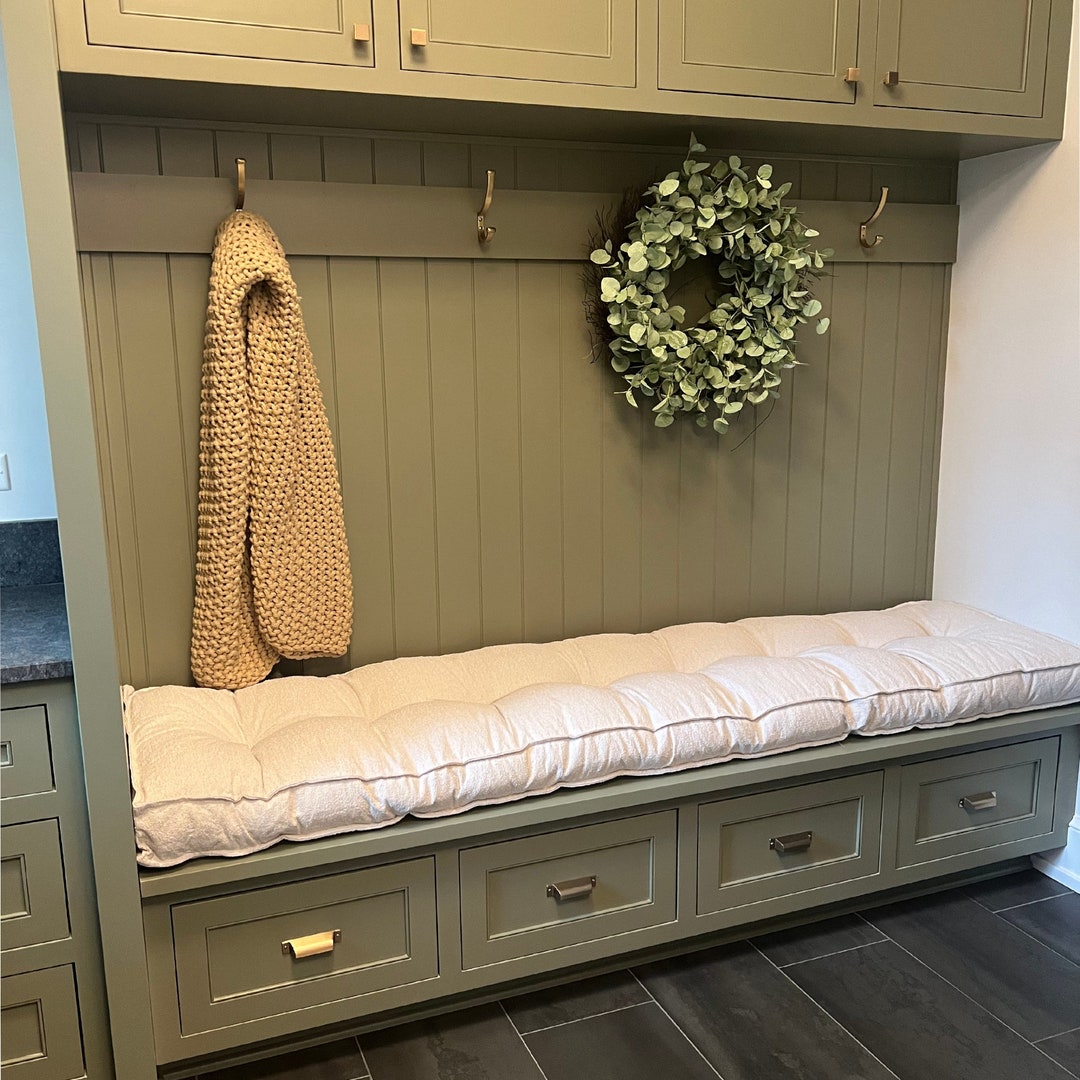 Custom Bench Cushion, Window Seat Cushion, Tufted Cushion, Mudroom ...
