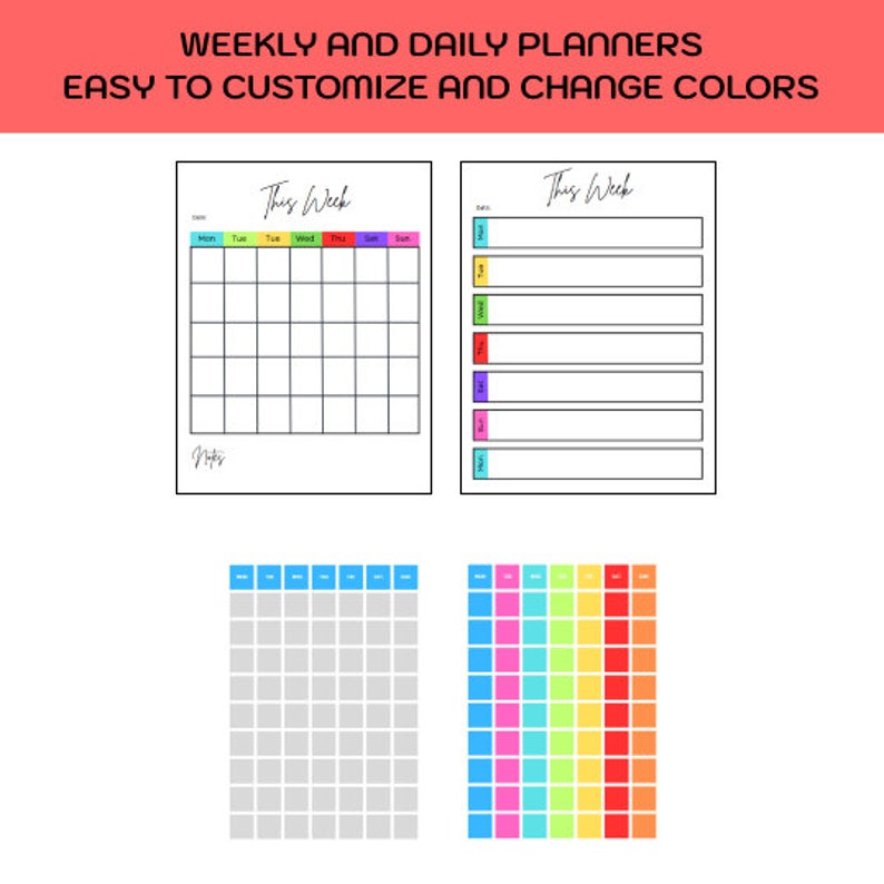 Printable 2025 Calendars, Printable Planners, Weekly Planner, Daily ...