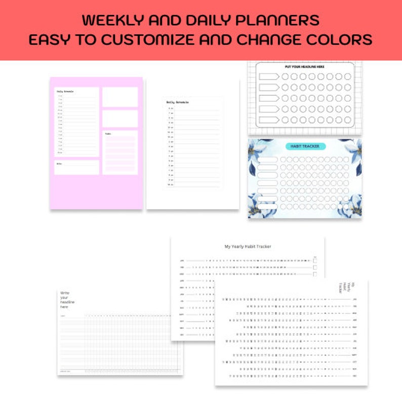 Printable 2025 Calendars, Printable Planners, Weekly Planner, Daily ...