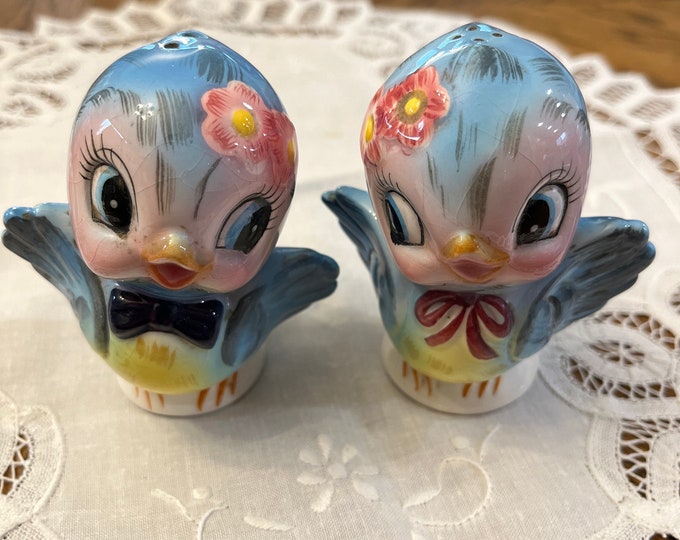Lefton Bluebird Salt and Pepper Shakers - Etsy