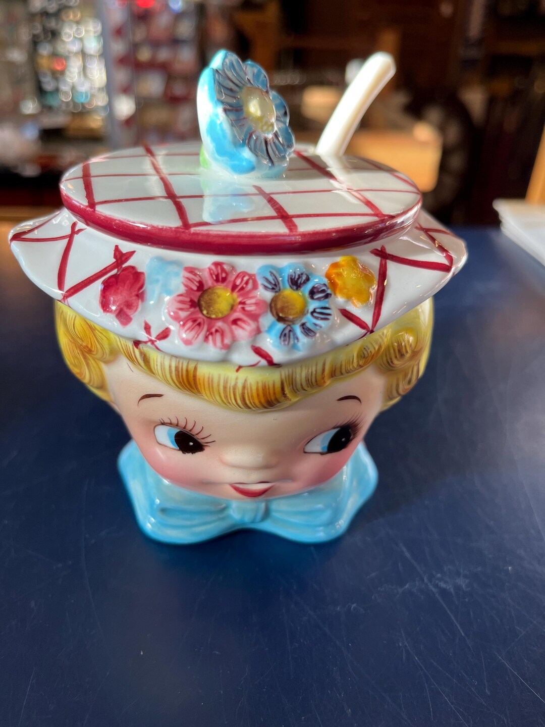 Lefton Miss Dainty Jam Jar With Spoon. - Etsy