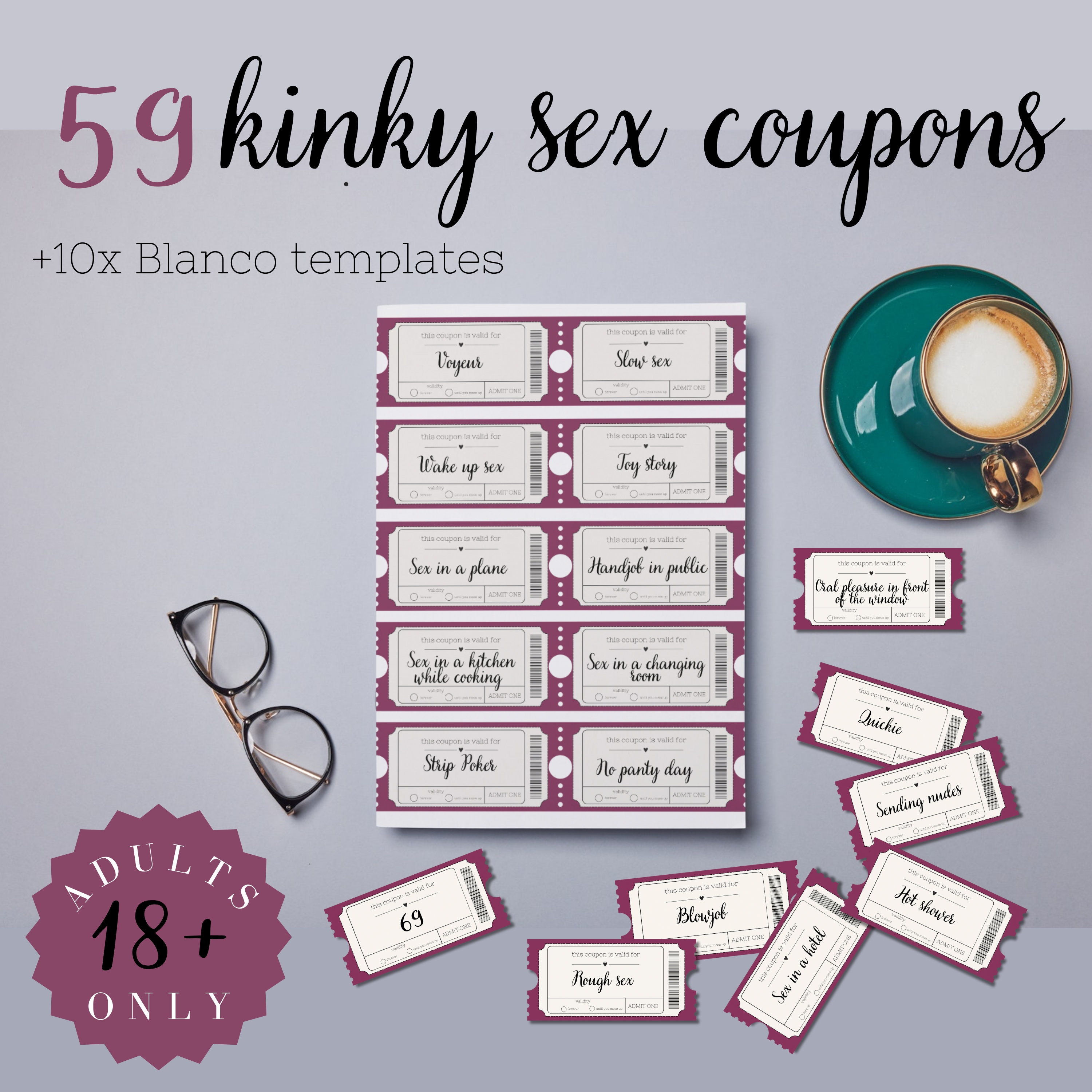 Customizable Kinky Sex Coupons Erotic Vouchers To Tick Instant Digital Download T Naughty