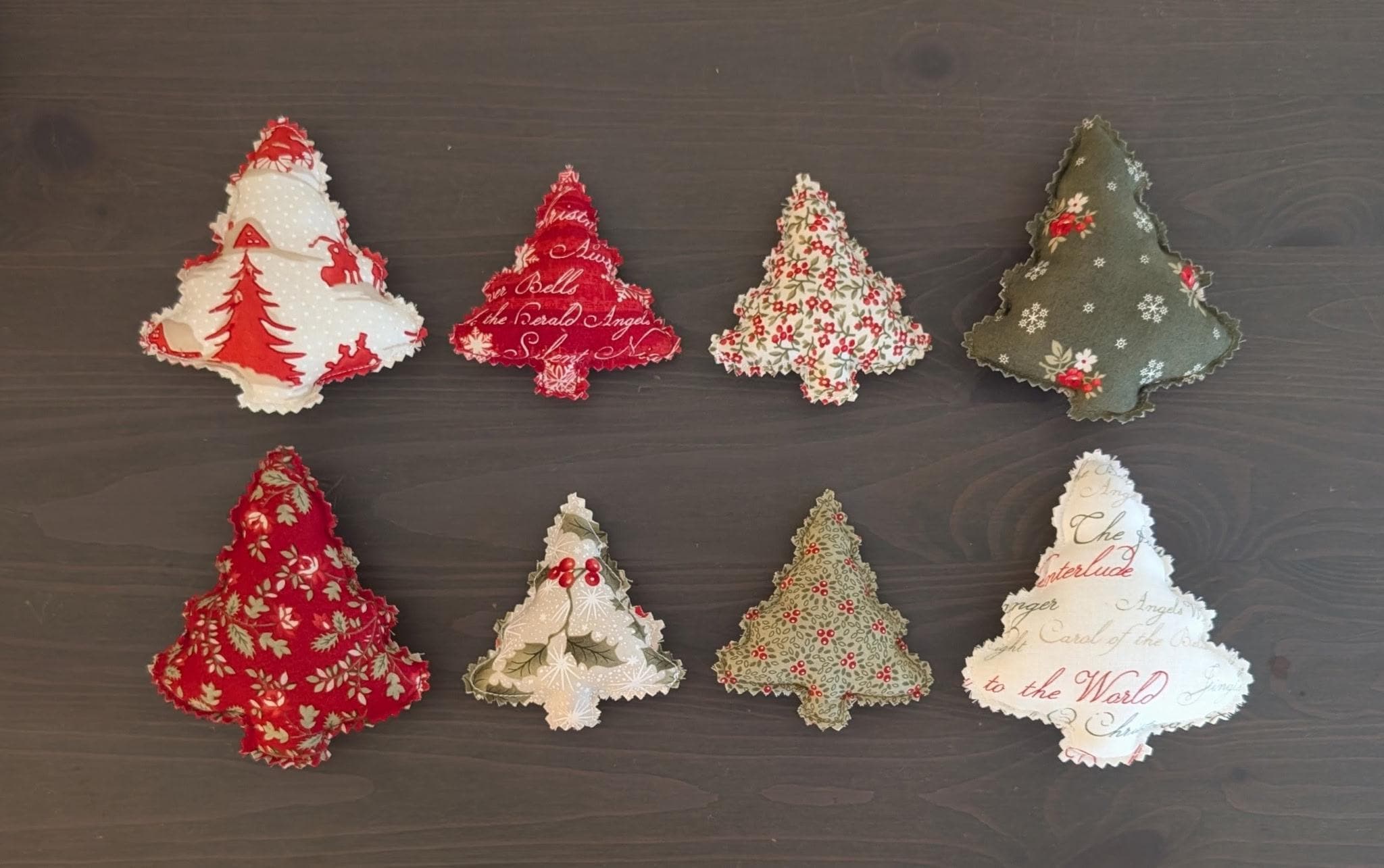 Christmas Tree Bowl Fillers: Vintage Christmas Carol Fabric Decor, Set ...