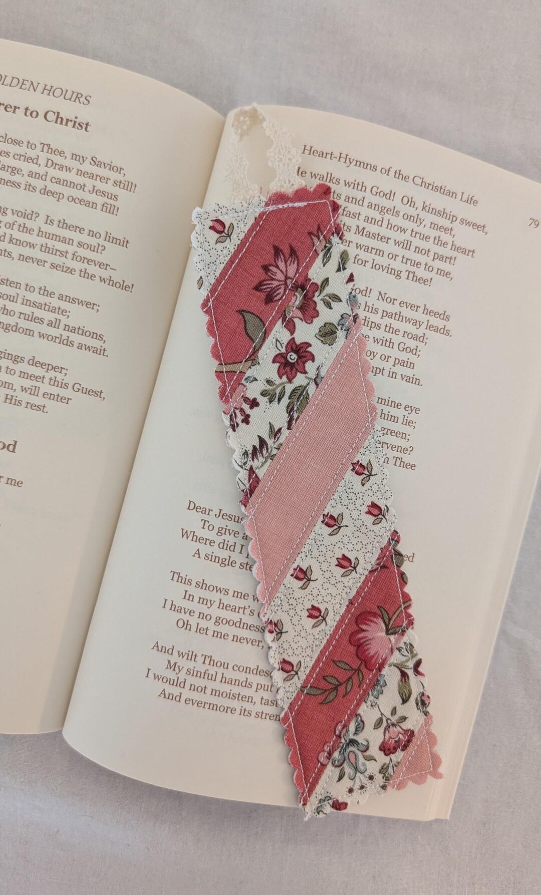 Quilted Fabric Bookmark | Handmade Bookmark | Butterfly Florals ...