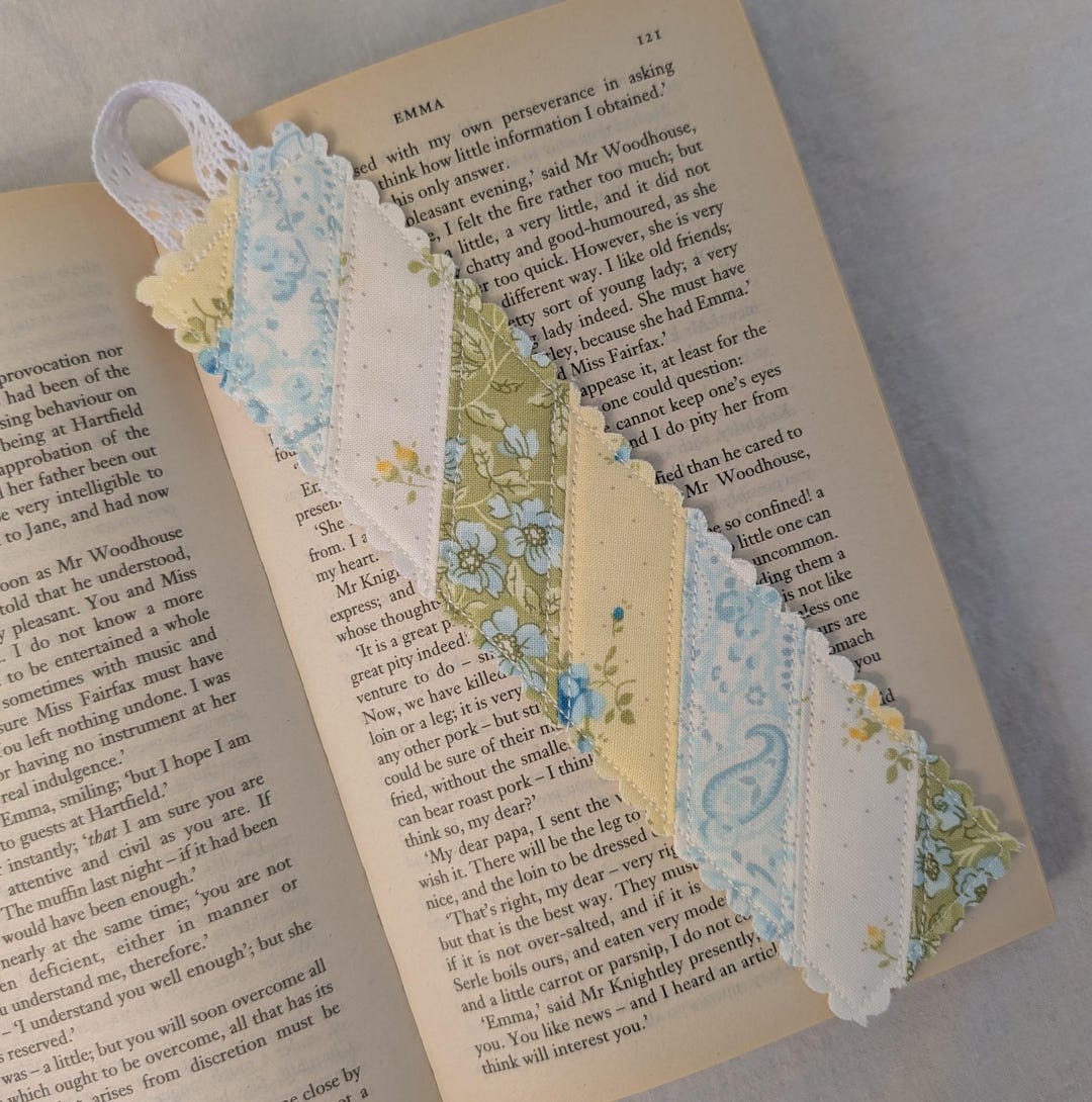Quilted Fabric Bookmark | Handmade Bookmark | Tropical Floral Bookmark ...