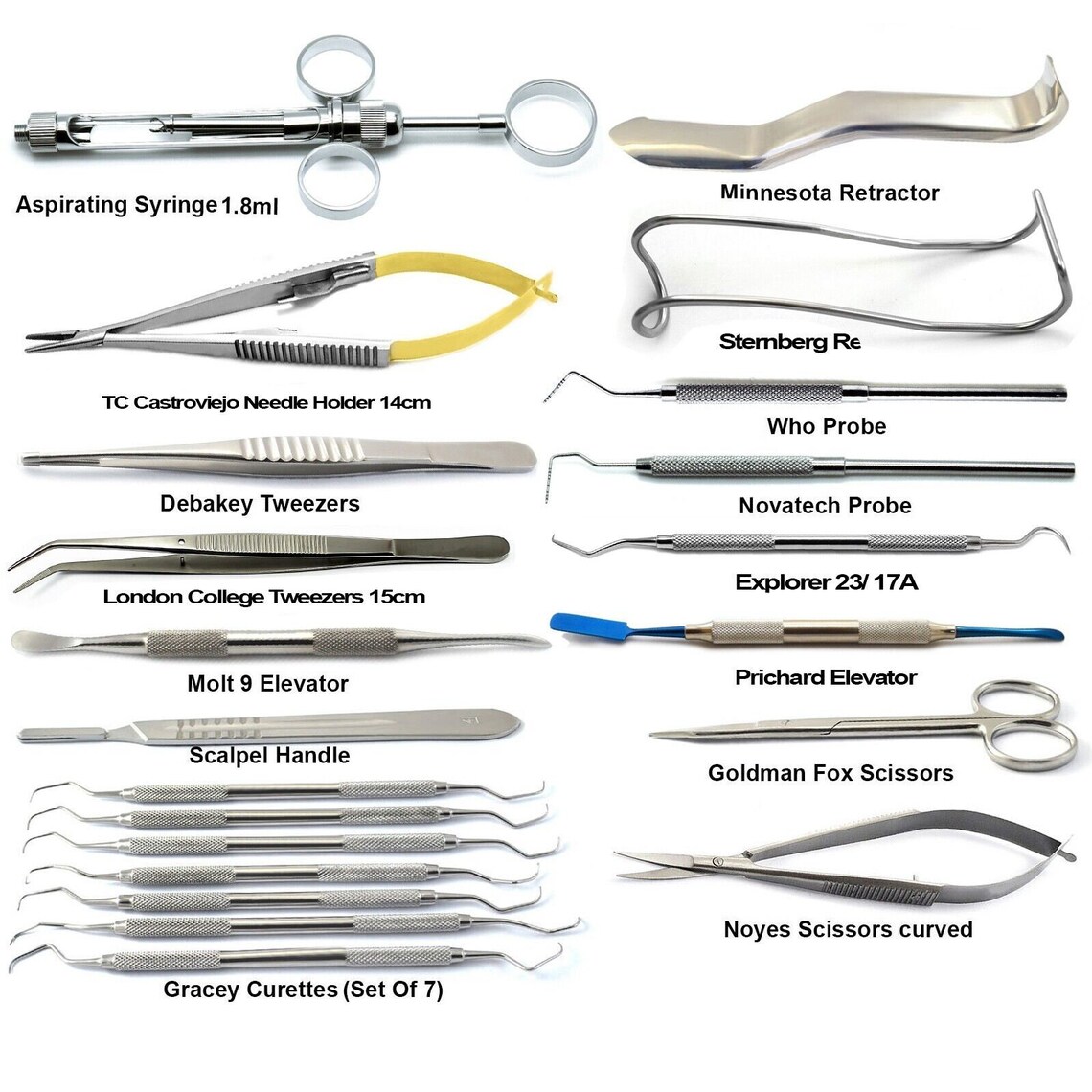 Periodontal Instruments Kit Dental Implants Surgical Orthodontics 21 ...