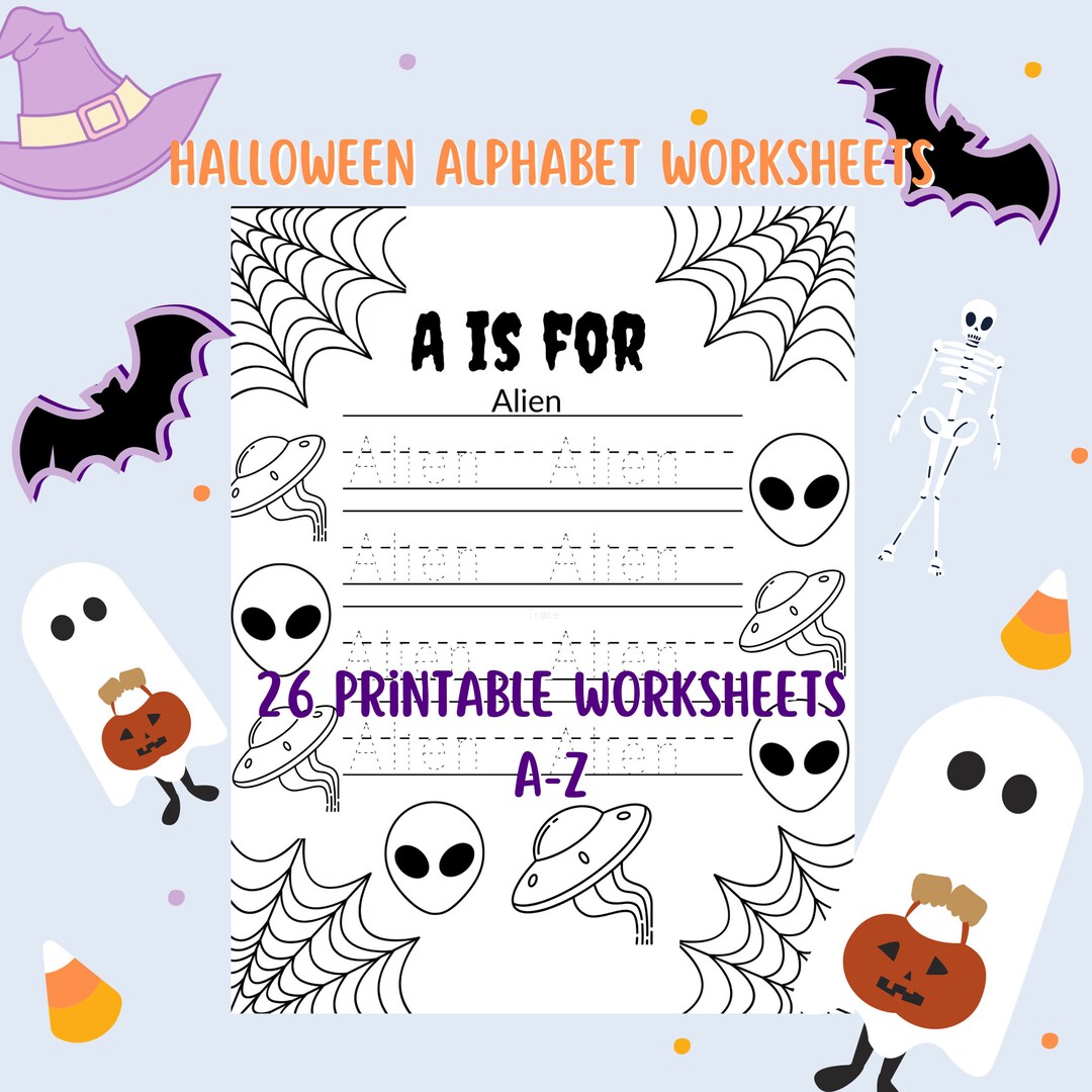 Halloween Alphabet Worksheets - Etsy