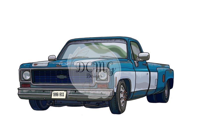 Squarebody Chevy Digital Art Drawing (PNG File) - Etsy