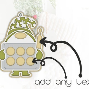 Family Christmas Ornament Svg, Gnome With Cookies Laser Cut File, Gnome ...