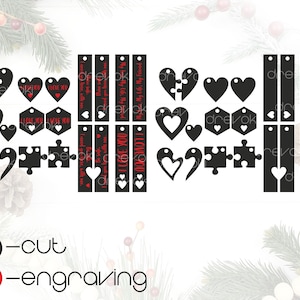 Keychain Svg Bundle Laser Cut File, Valentine's Day Keychain Svg ...