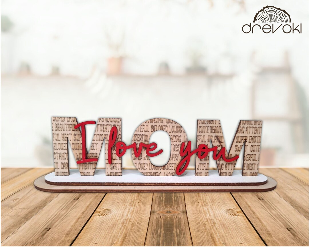 Mom Laser Cut File Mothers Day, Mom I Love You Card Svg, Laser Cut File ...
