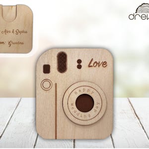 Gift Card Holder Happy Wedding Svg, Laser Cut File, Camera Card Holder ...