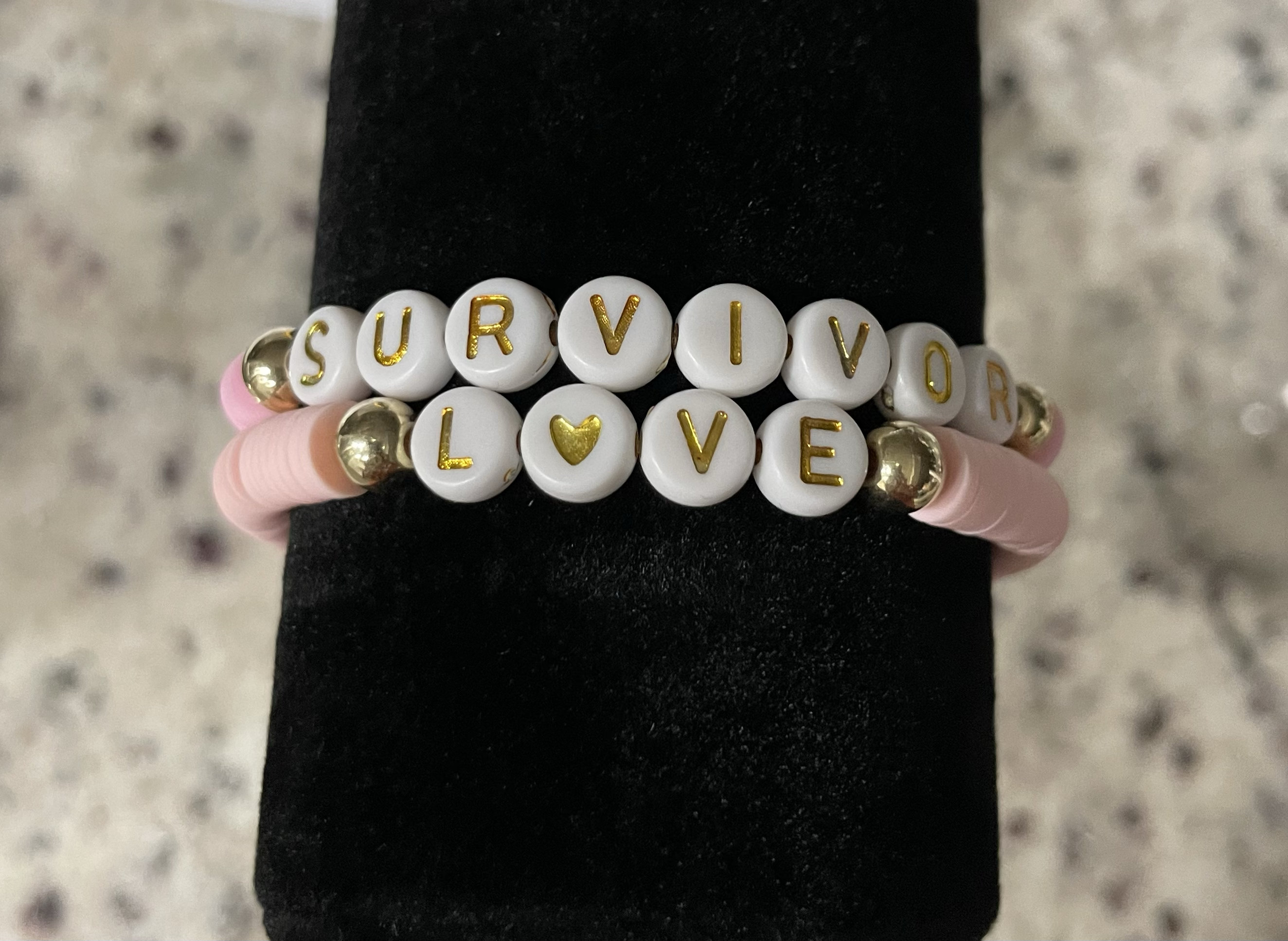 Breast Cancer Awareness Clay Bead Bracelets, Breast Cancer, Survivor ...