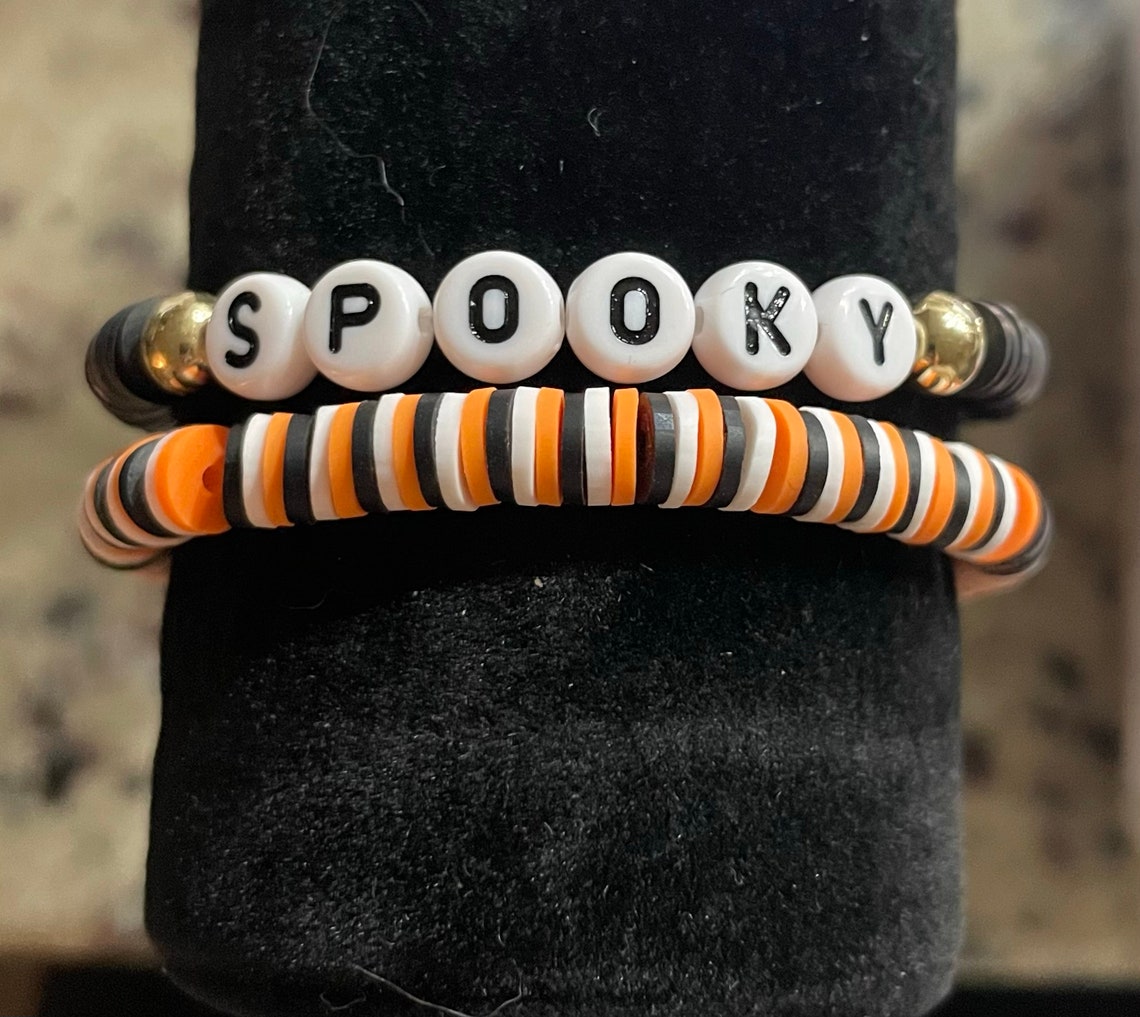 Halloween Bracelets, Spooky Bracelets, Boo Bracelets, Halloween Stack ...