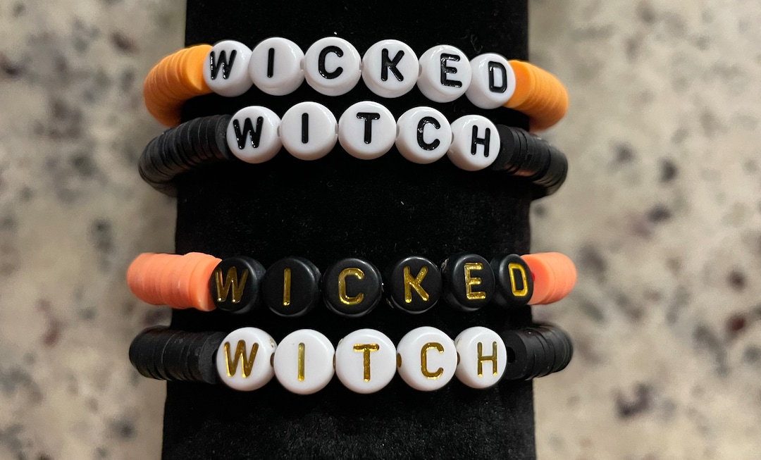 Halloween Clay Bead Bracelets, Wicked Witch Bracelet, Clay Bead ...