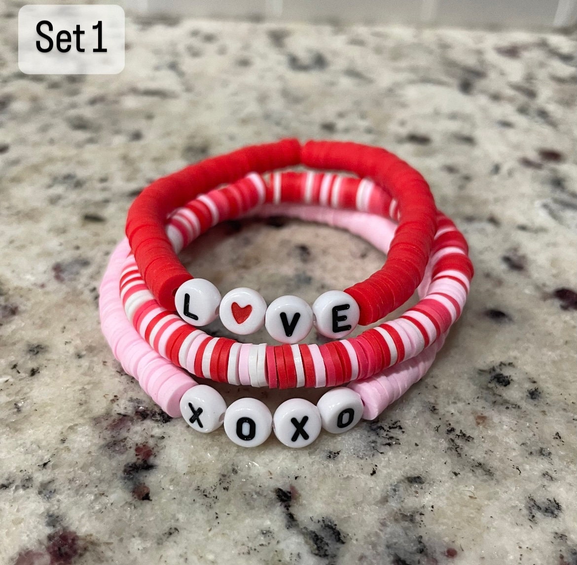 Valentines Bracelets, Valentines Gifts for Her, Love Bracelet Set, Xoxo ...