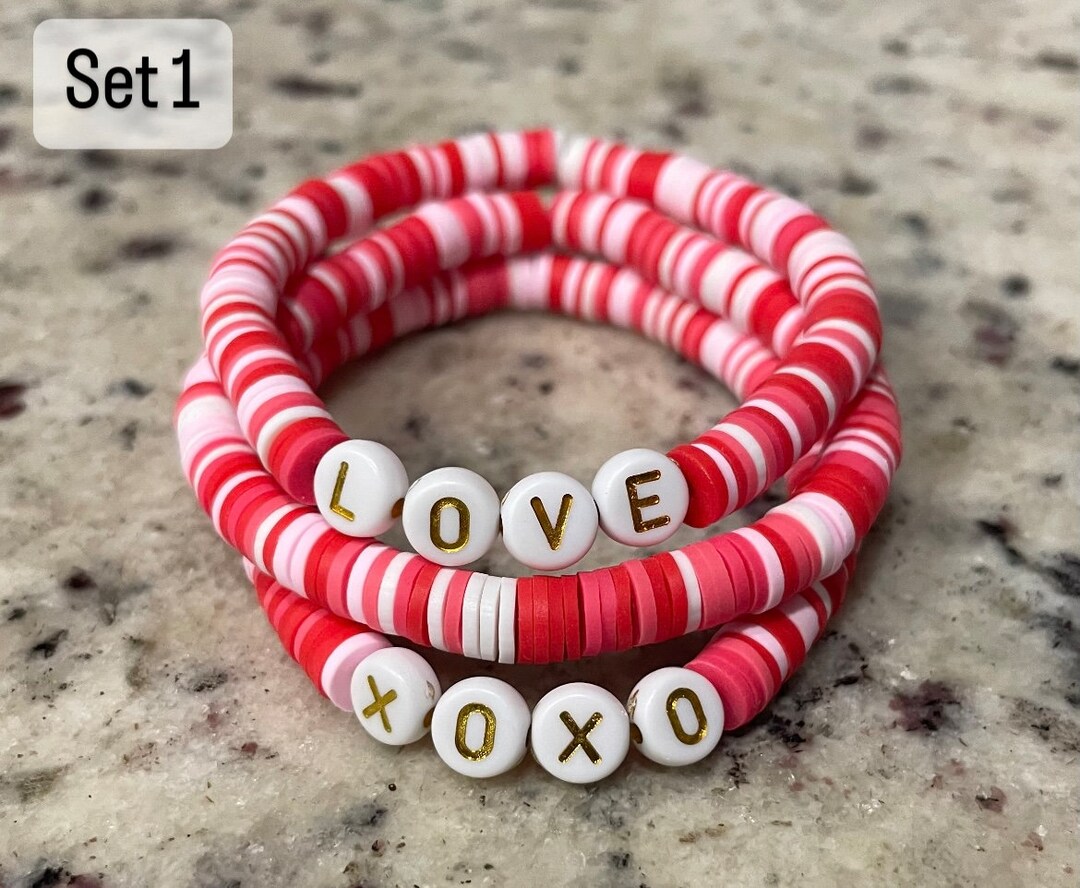 Valentines Bracelets, Love Bracelet Sets, Xoxo Bracelet Set, Girls ...