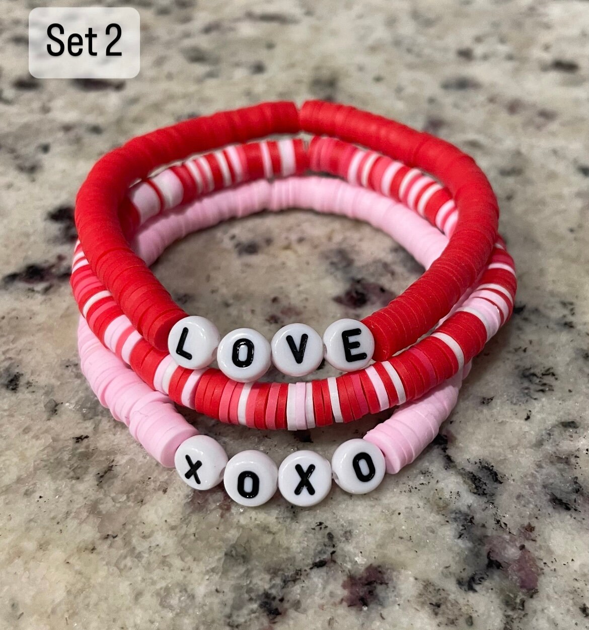 Valentines Bracelets, Love Bracelet Sets, Xoxo Bracelet Set, Girls ...