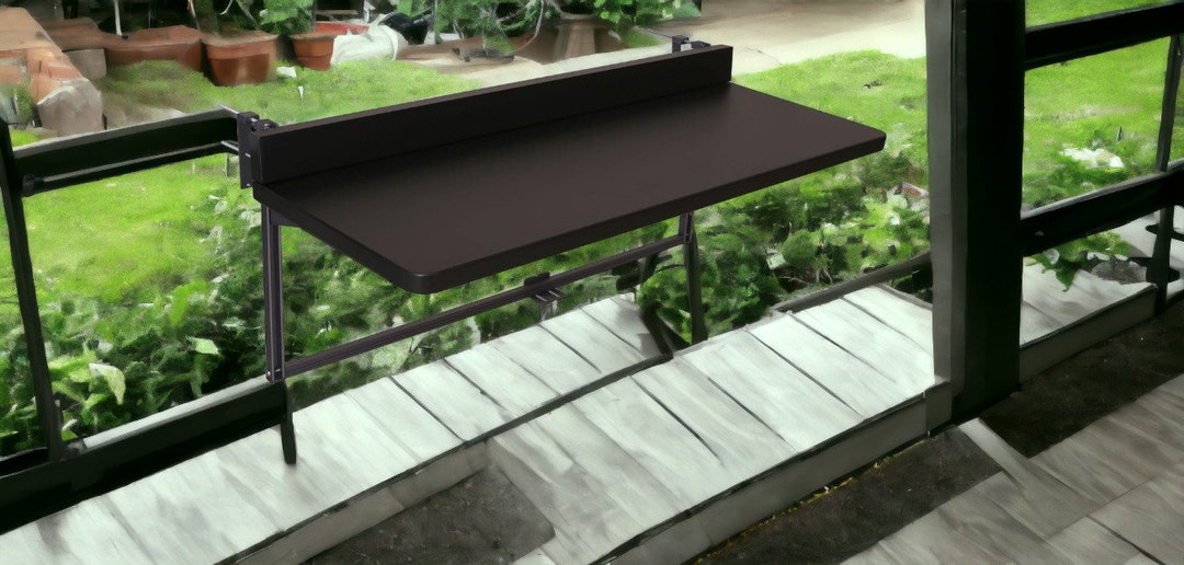 Balcony Table Hanging Railing Folding Deck Rail Table - Etsy