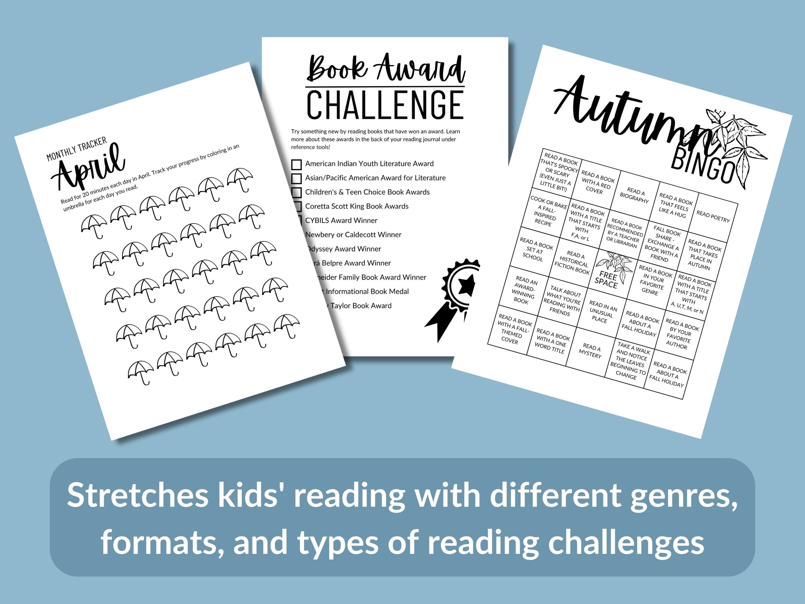 13 Printable Kids' Reading Challenges - Etsy