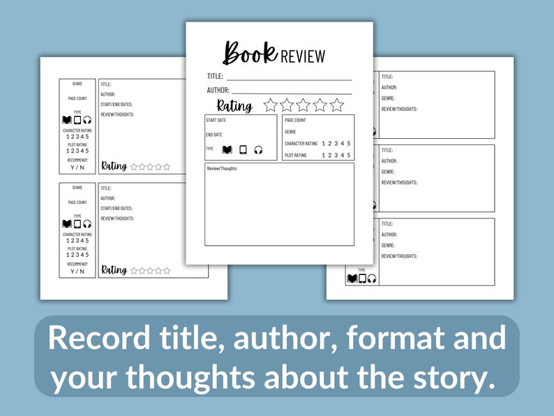 Kids' Book Review Printable Worksheets - Etsy